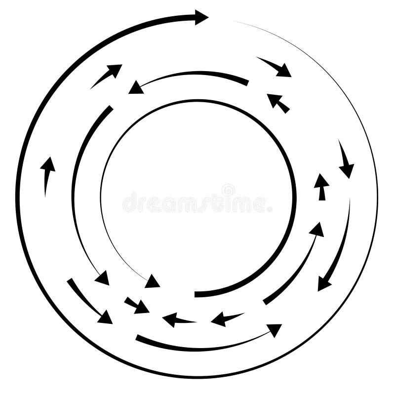 Circular, Circle Arrows in Reverse, Opposite Direction Stock Vector ...
