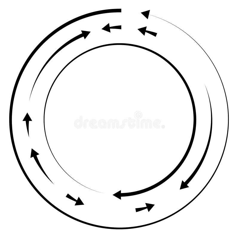 Circular, Circle Arrows in Reverse, Opposite Direction Stock Vector ...