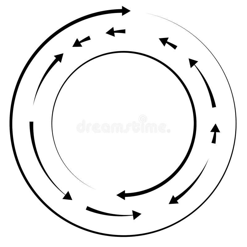 Circular, Circle Arrows in Reverse, Opposite Direction Stock Vector ...