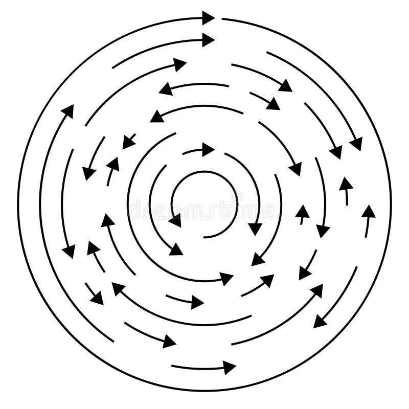 Circular, Circle Arrows in Reverse, Opposite Direction Stock Vector ...