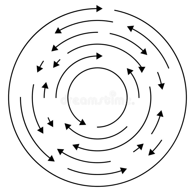 Circular, Circle Arrows in Reverse, Opposite Direction Stock Vector ...