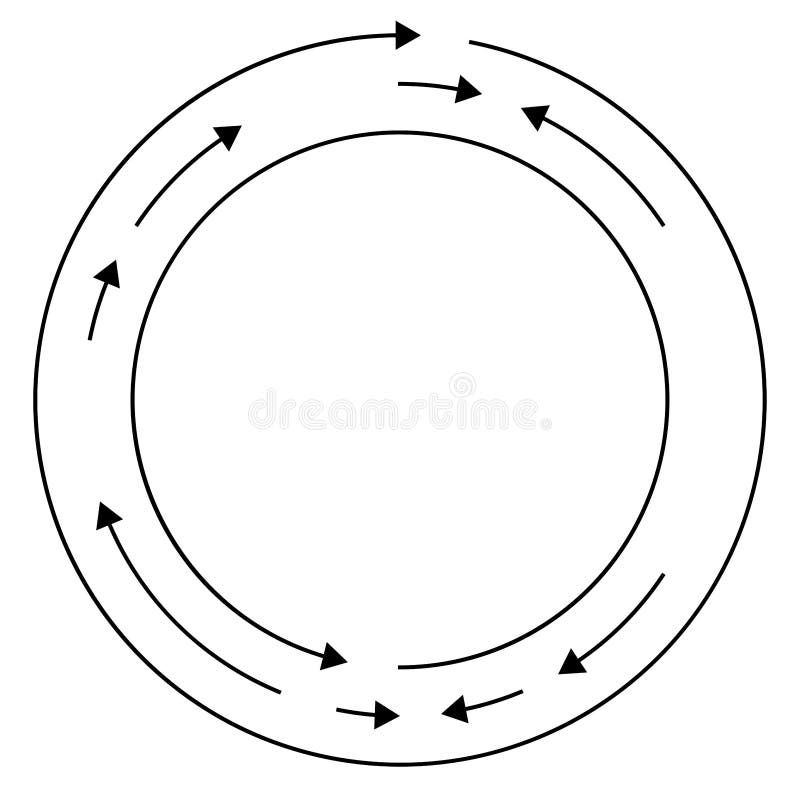 Circular, Circle Arrows in Reverse, Opposite Direction Stock Vector ...