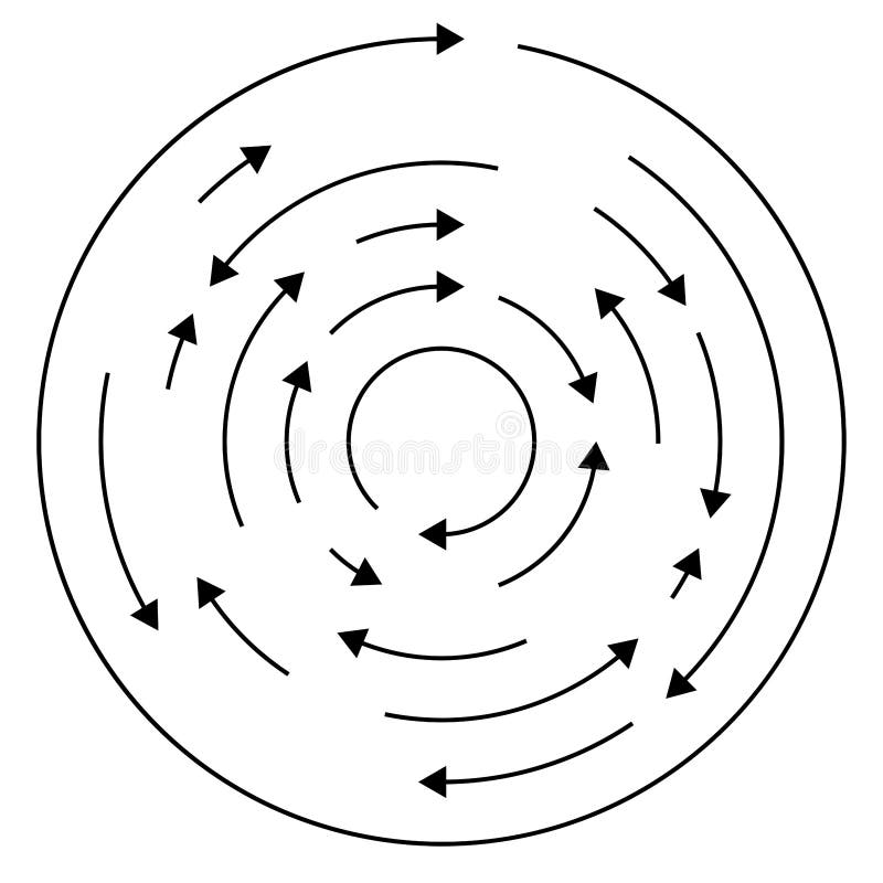 Circular, Circle Arrows in Reverse, Opposite Direction Stock Vector ...