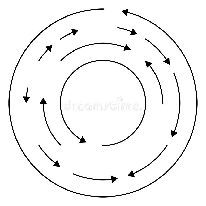 Circular, Circle Arrows in Reverse, Opposite Direction Stock Vector ...