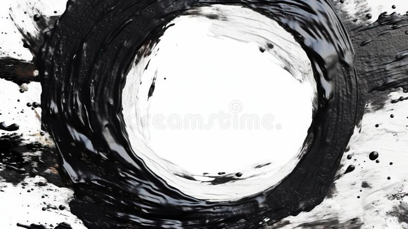 Circular Circle Frame Made with Acrylic Paint Splashes Isolated on ...