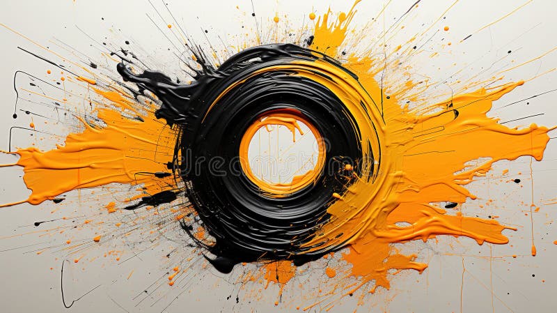 Circular Circle Frame Made with Acrylic Paint Splashes Isolated on ...