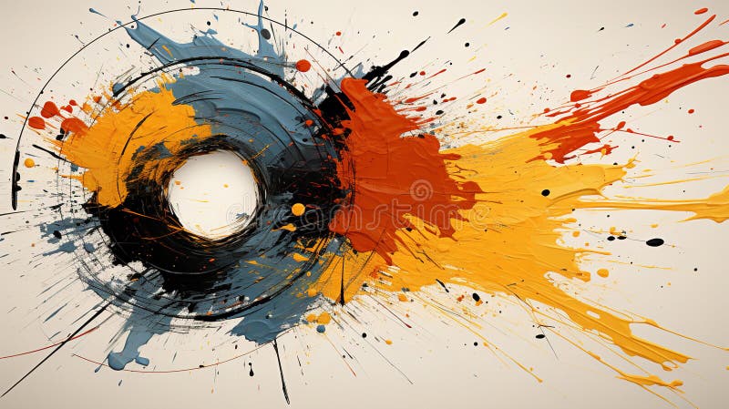 Circular Circle Frame Made with Acrylic Paint Splashes Isolated on ...