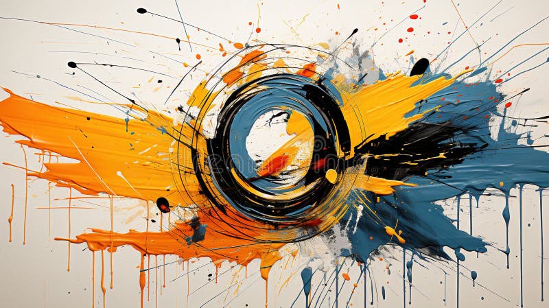 Circular Circle Frame Made with Acrylic Paint Splashes Isolated on ...