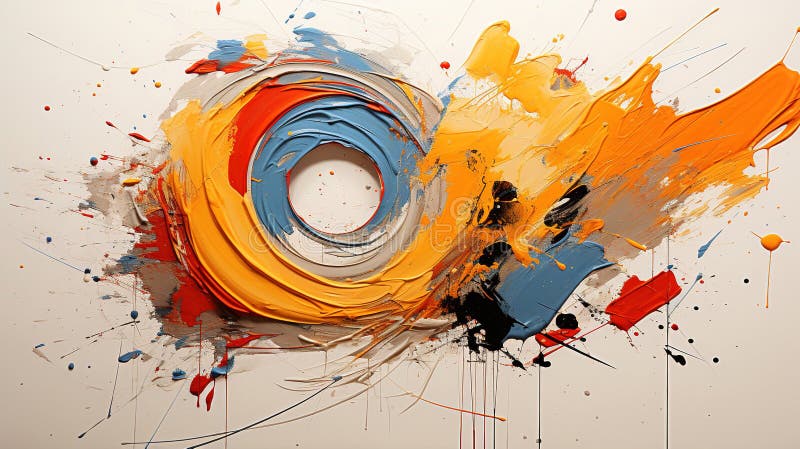 Circular Circle Frame Made with Acrylic Paint Splashes Isolated on ...