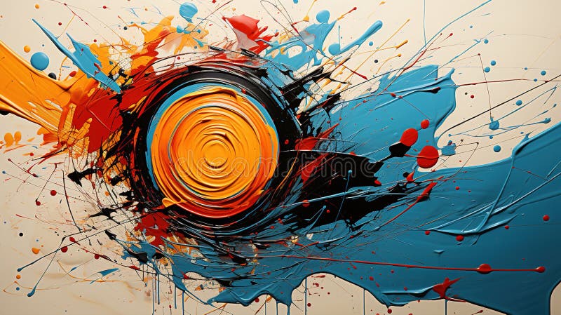 Circular Circle Frame Made with Acrylic Paint Splashes Isolated on ...