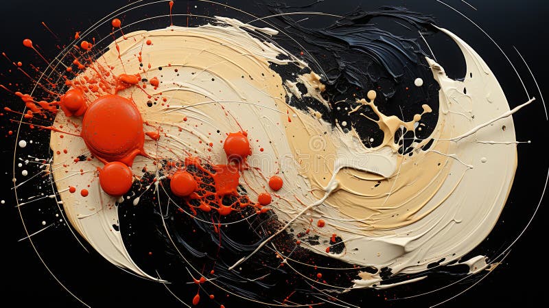 Circular Circle Frame Made with Acrylic Paint Splashes Isolated on ...