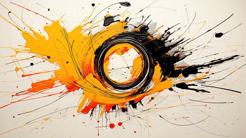 Circular Circle Frame Made with Acrylic Paint Splashes Isolated on ...