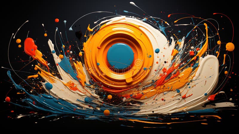 Circular Circle Frame Made with Acrylic Paint Splashes Isolated on ...