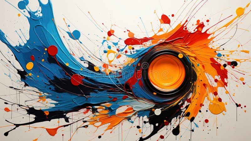 Circular Circle Frame Made with Acrylic Paint Splashes Isolated on ...