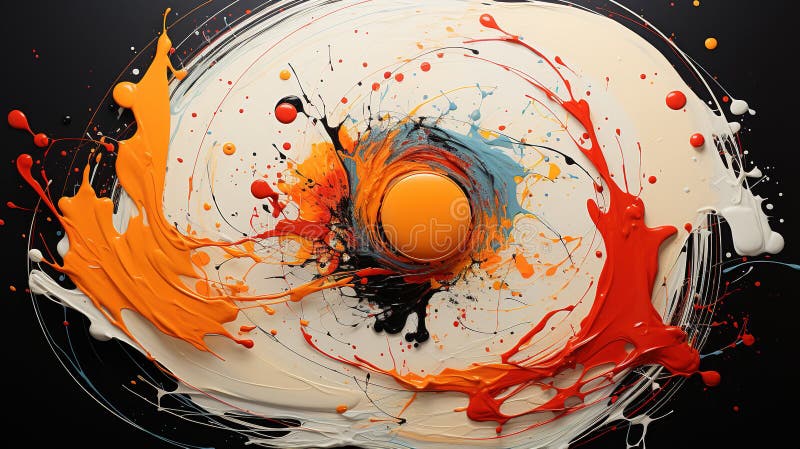 Circular Circle Frame Made with Acrylic Paint Splashes Isolated on ...