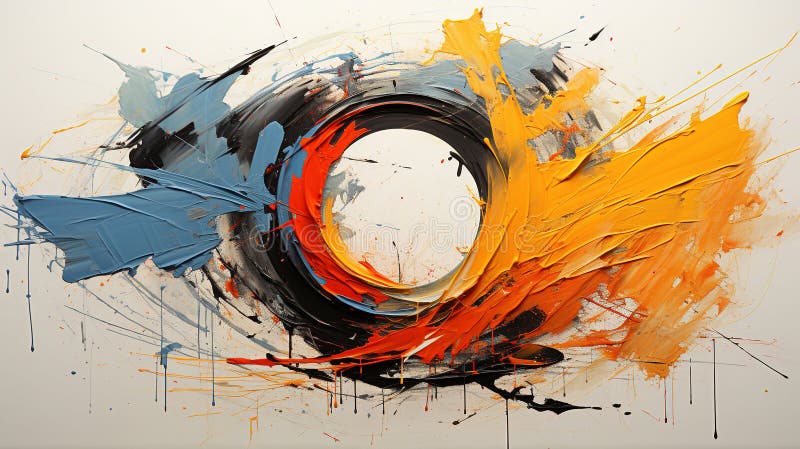 Circular Circle Frame Made with Acrylic Paint Splashes Isolated on ...