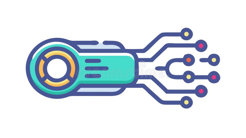 Circular Circuit Pattern With Data Nodes Tech Connection Vector Design Generative Ai Stock