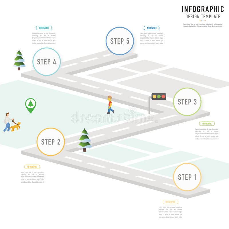 Circular and City Isometric Infographic for Business Presentation Stock Vector - Illustration of ...