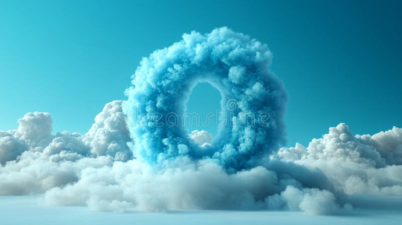 Circular Cloud Formation in a Clear Sky Stock Image - Image of unique ...
