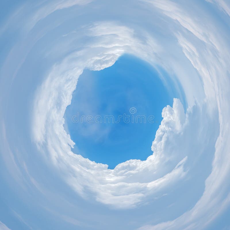 Circular Clouds, a 360 Spherical Vision of the Sky on a Cloudy Stock ...
