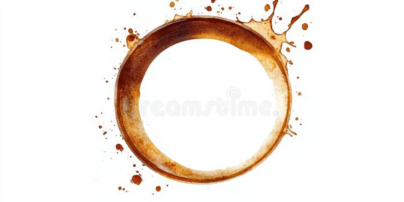 Circular Coffee Stain Background with Textured Grunge Effect, Coffee ...