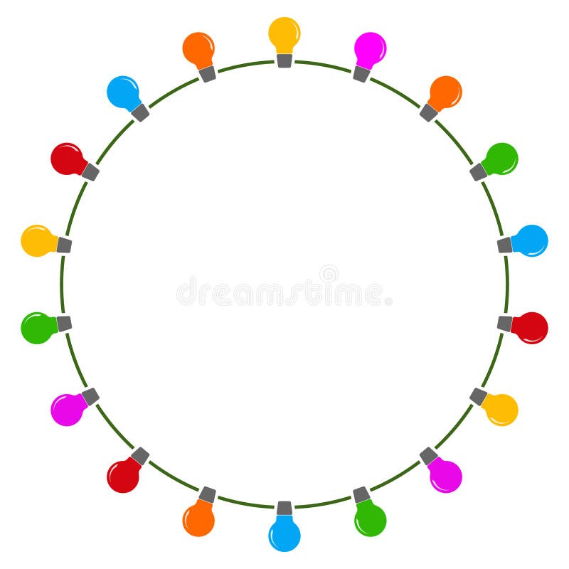 Circular Colored Illumination. Multicolored Light Bulbs are Enclosed in ...
