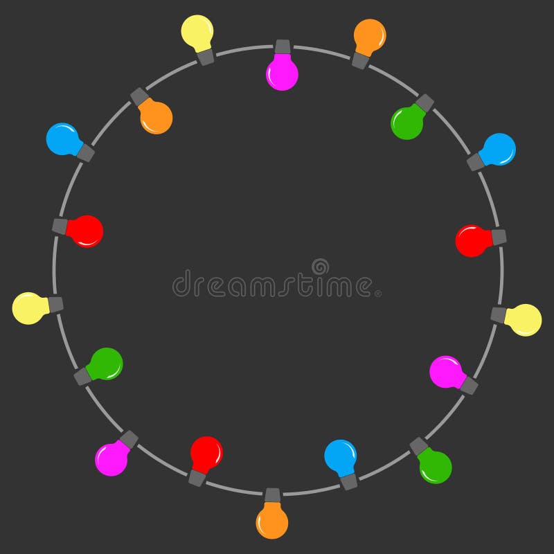 Circular Colored Illumination. Multicolored Light Bulbs are Enclosed in ...
