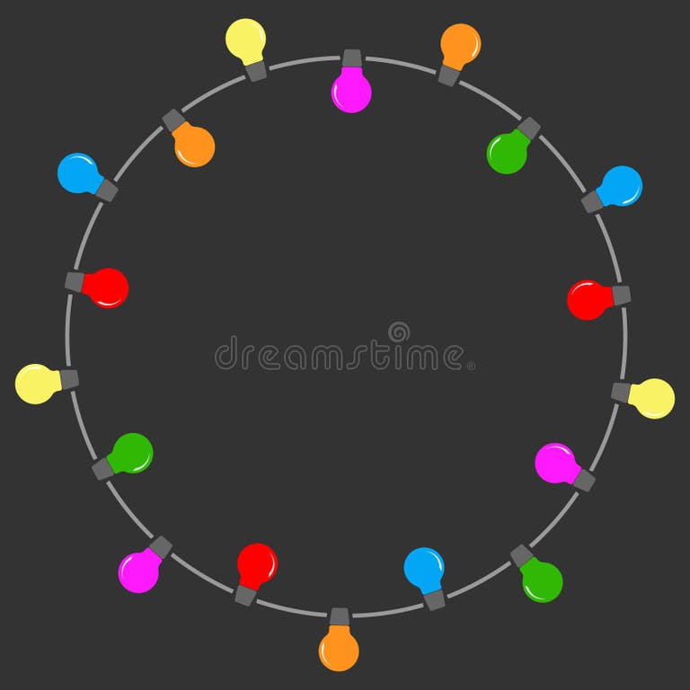 Circular Colored Illumination. Multicolored Light Bulbs are Enclosed in ...