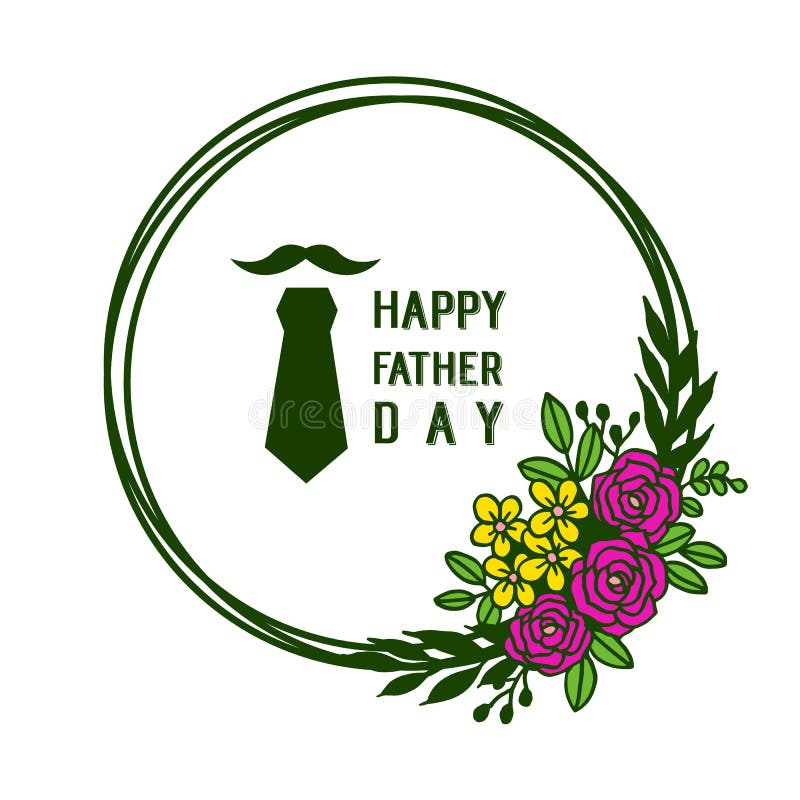 Circular Colorful Flower Frame, Happy Father Day. Vector Stock Vector ...
