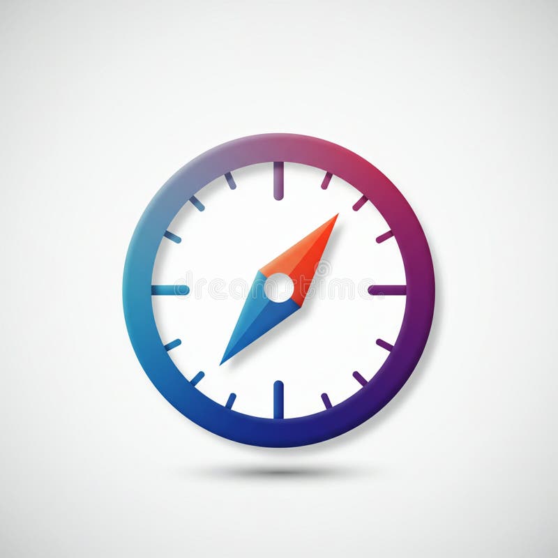 Circular Compass Design with a Minimalist Style Features a Gradient ...