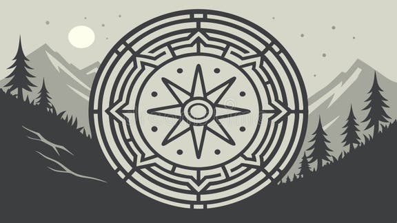 Circular Compass Maze, Intricate Puzzle, Directional Art, Problem ...