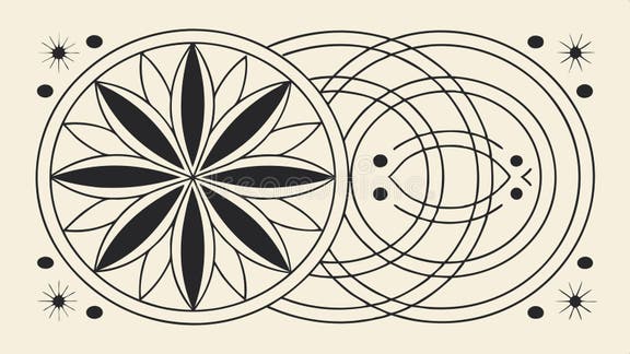 Circular Compass Rose Geometric Pattern Navigation Symbol Vector Design ...