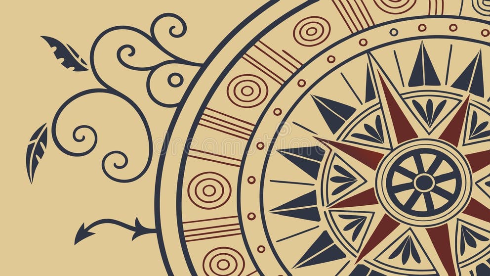 Circular Compass Rose Pattern with Intricate Details Navigation Symbol ...