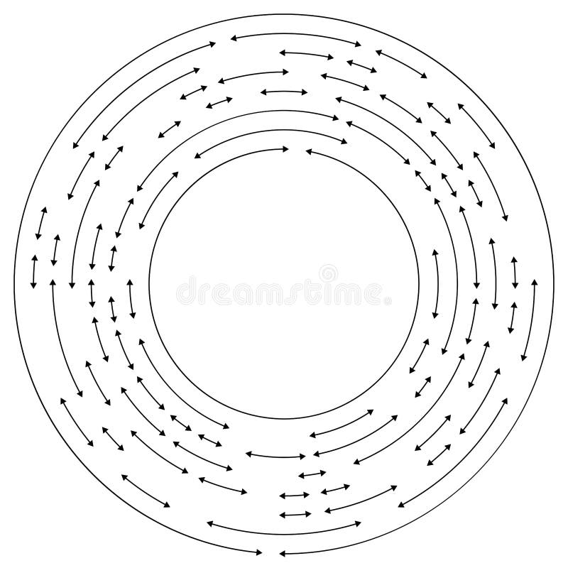 Circular, Concentric Arrows in Opposite Direction Stock Vector ...