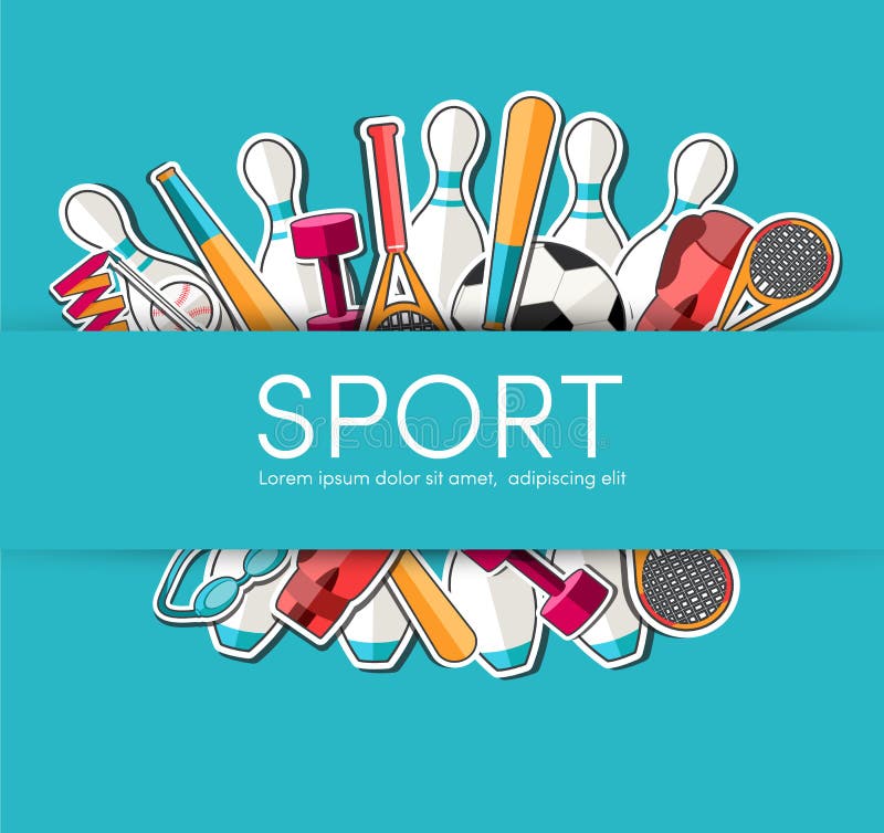 Circular Concept of Sports Equipment Sticker Stock Vector ...