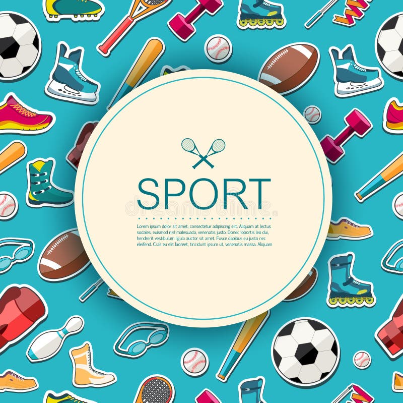Circular Concept of Sports Equipment Sticker Stock Vector ...
