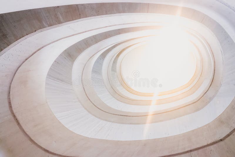 Circular Concrete Construction, Abstract Geometry Background of Light ...