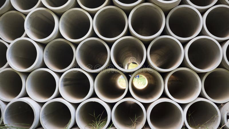 Circular Concrete Pipe for the Construction Stock Image - Image of ...