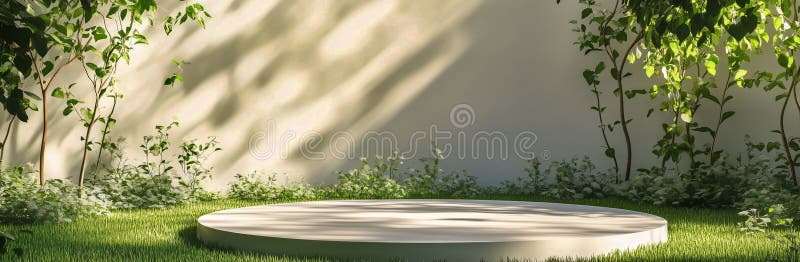 Circular Concrete Platform Surrounded by Greenery in Tranquil Outdoor ...