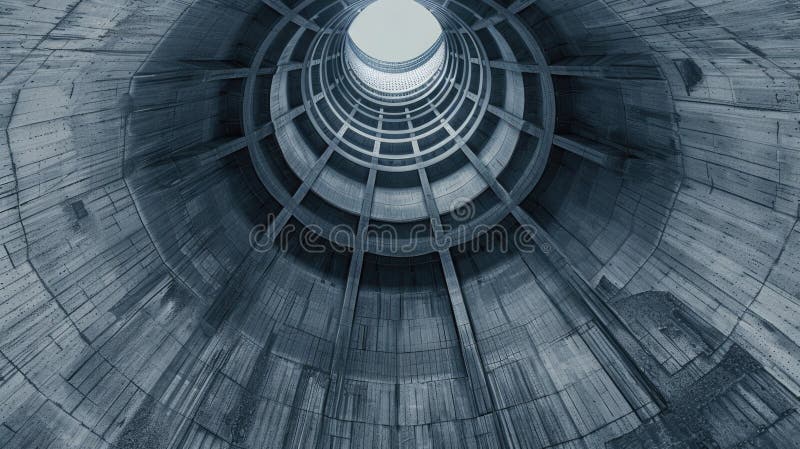 Circular Concrete Structure with a Skylight, Suitable for Architectural ...