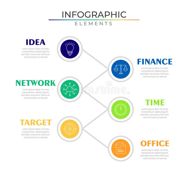 Circular Connect Infographic Design Template Stock Illustration ...