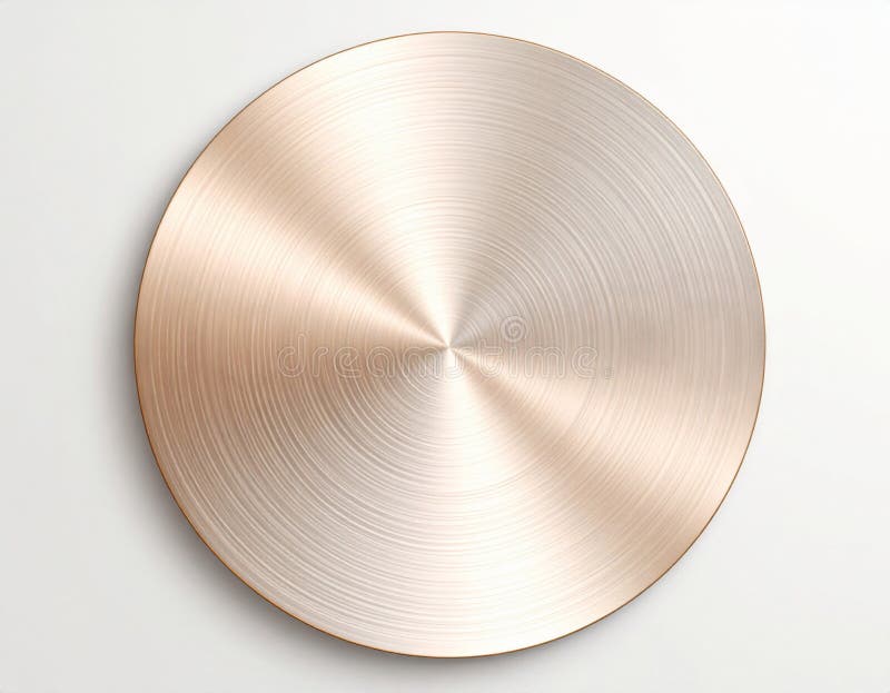 Circular Copper Metal Patterned Disc with Radial Texture on White ...