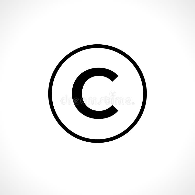 Circular Copyright Icon Isolated on White Background. Stock Vector ...