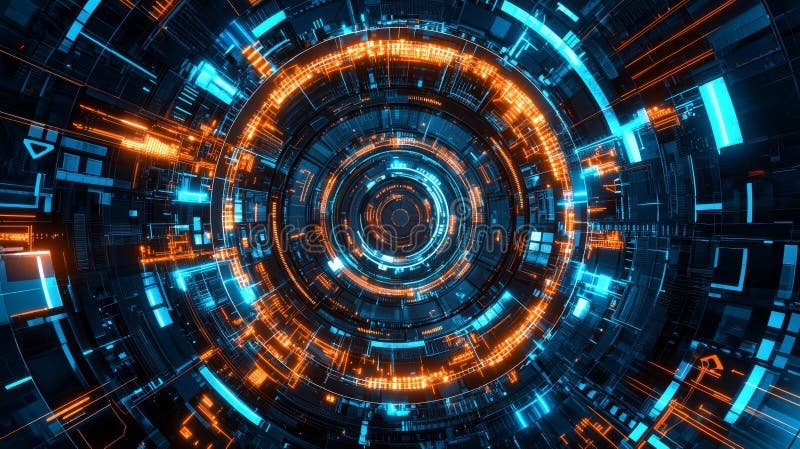 Circular Core, Complex Digital Background. Stock Photo - Image of ...