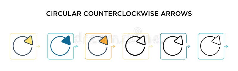 Circular Counterclockwise Arrows Vector Icon in 6 Different Modern ...