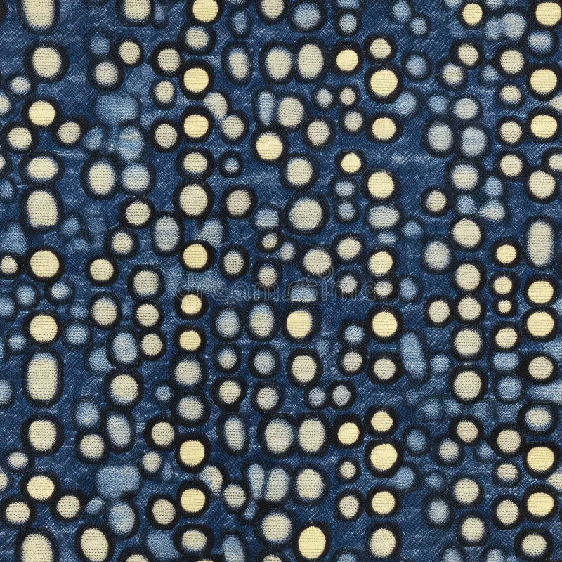 Circular Cream Patterns Pop on this Denim, Offering a Bubbly Texture ...