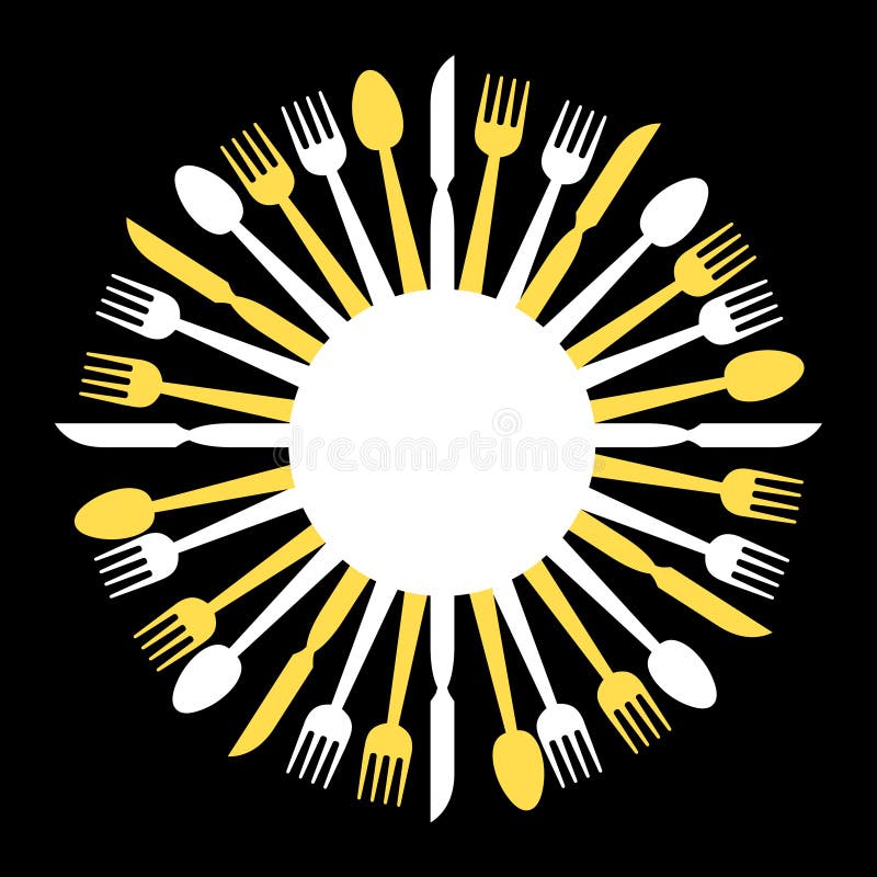 Circular cutlery design stock vector. Illustration of menu - 28163935