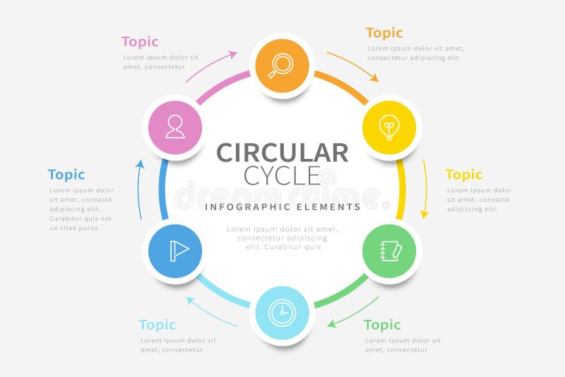Circular Cycle Infographic Design Stock Vector - Illustration of data ...