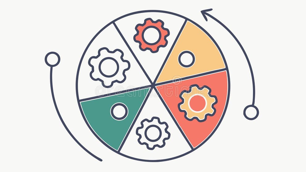 Circular Cycle Process Diagram. Workflow, Continuous Improvement, Vector Design Generative AI ...