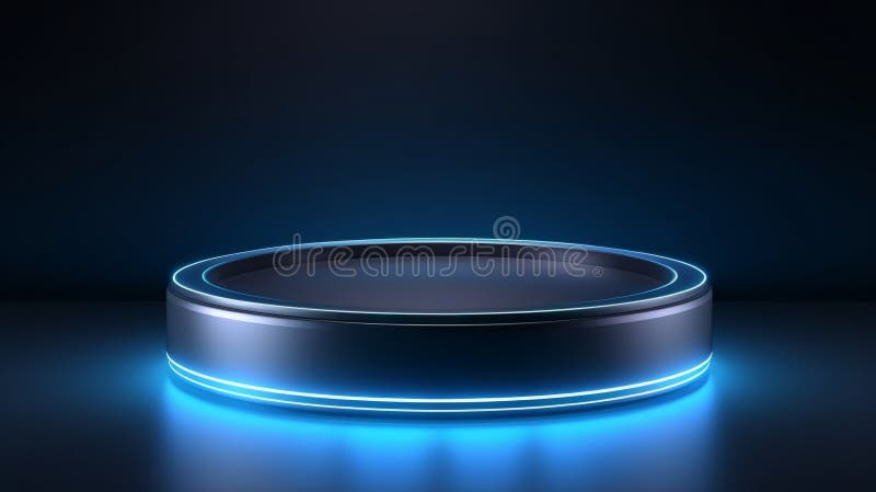 Circular 3d Podium with Rotating Elements Stock Illustration ...